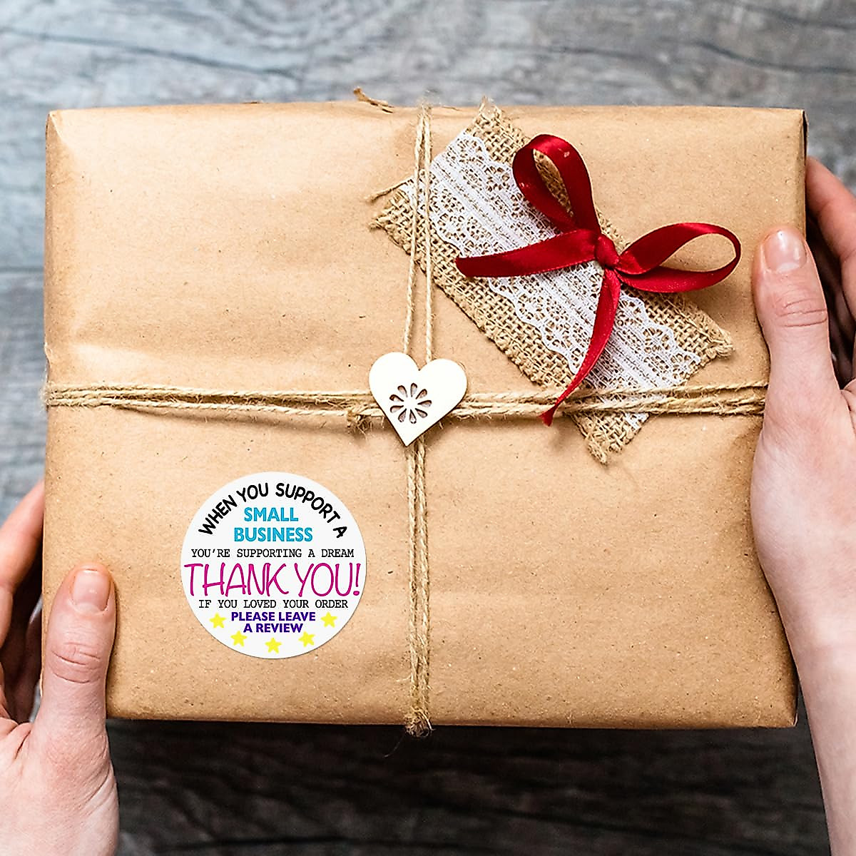 Littlefa 1.7” Please Leave a Review with Colour Design Stickers,Thank You Stickers,Bakeries Stickers,Handmade Stickers,Small Business Stickers, Envelopes Stickers, Gift Bags Packaging 500 PCS