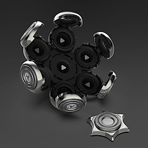 Fxlpower 7D Electric Head Shaver Replacement Blades Head Replacment Razors for Bald Men 7 Heads Blade for More Smooth and Close Shaving