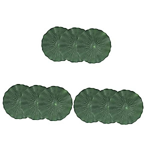 Happyyami 9 Pcs Simulated Lotus Leaf Artificial Plants Outdoor Artificiales Decorativas para Sala Artificial Outdoor Plants Fake Lily Pads Lilly Pads Aquarium Plants Water Leaf Decor