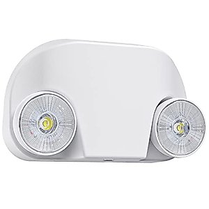 SASELUX Led Emergency Light with Remote Capable, Adjustable LED Lamp Heads Exit Lighting, Backup Battery White Emergency Lights, 120V-277V Dual Voltage, UL Certified (1 Pack)