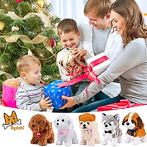 Remote Control Electronic Plush Puppy Toy Pet for Girls Kids Interactive Toys, Walks, Barks, Shake Tail, Pretend Dress Up Realistic Stuffed Animal Dog for 3 4 5+ Years Old Best Gift(Teddy)