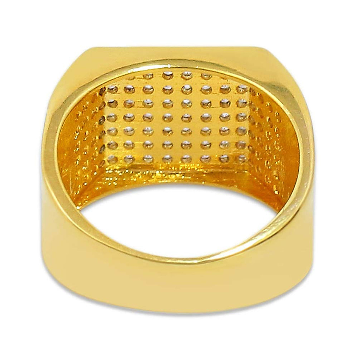 JINAO 18k Gold Plated Iced Out Square Bling Ring Cubic Zirconia Statement Wedding Band Ring for Women Men Hip Hop (11)