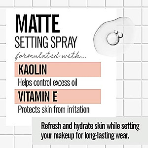 Valjean Labs Matte Makeup Setting Spray | Koalin + Vitamin E | Long-Lasting Wear, Matte Finish | Helps Hydrate and Control Oil | Paraben Free, Cruelty Free, Made in USA (6 oz)