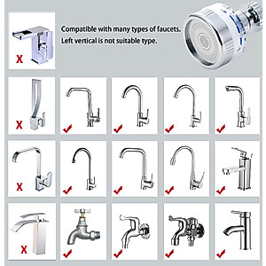 Faucet Filter, 360°Rotating Bathroom Sink Filter, Purifier Kitchen Faucet Filter to Remove Chlorofluoride Heavy Metal Hard Water, Kitchen Bathroom Universal Sink Water Filter Faucet.