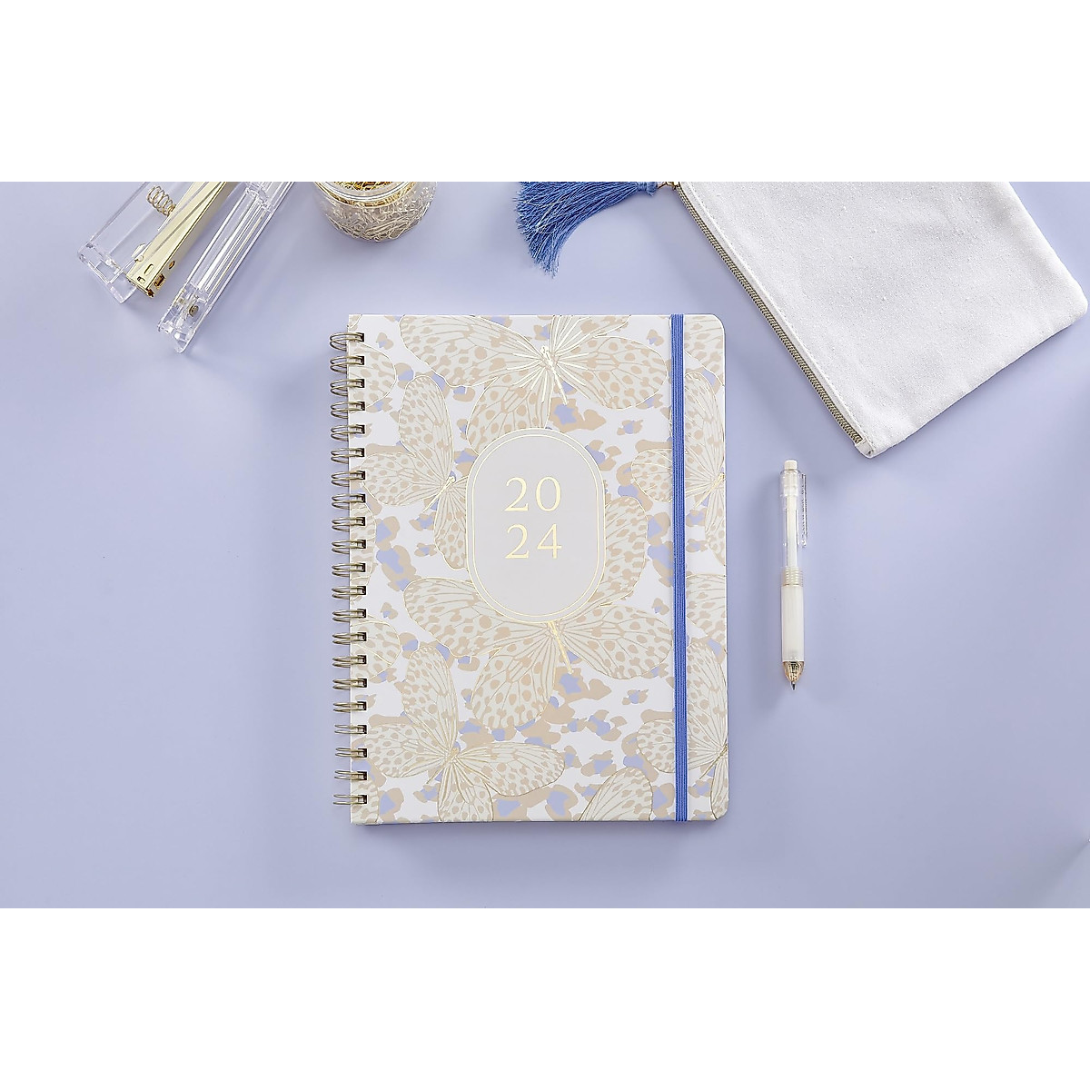 Southworth Planner (January 2024-December 2024), 8.5" x 11", Soft Butterfly, Premium 28#/105 gsm Paper, Large Twin Wire (91042)