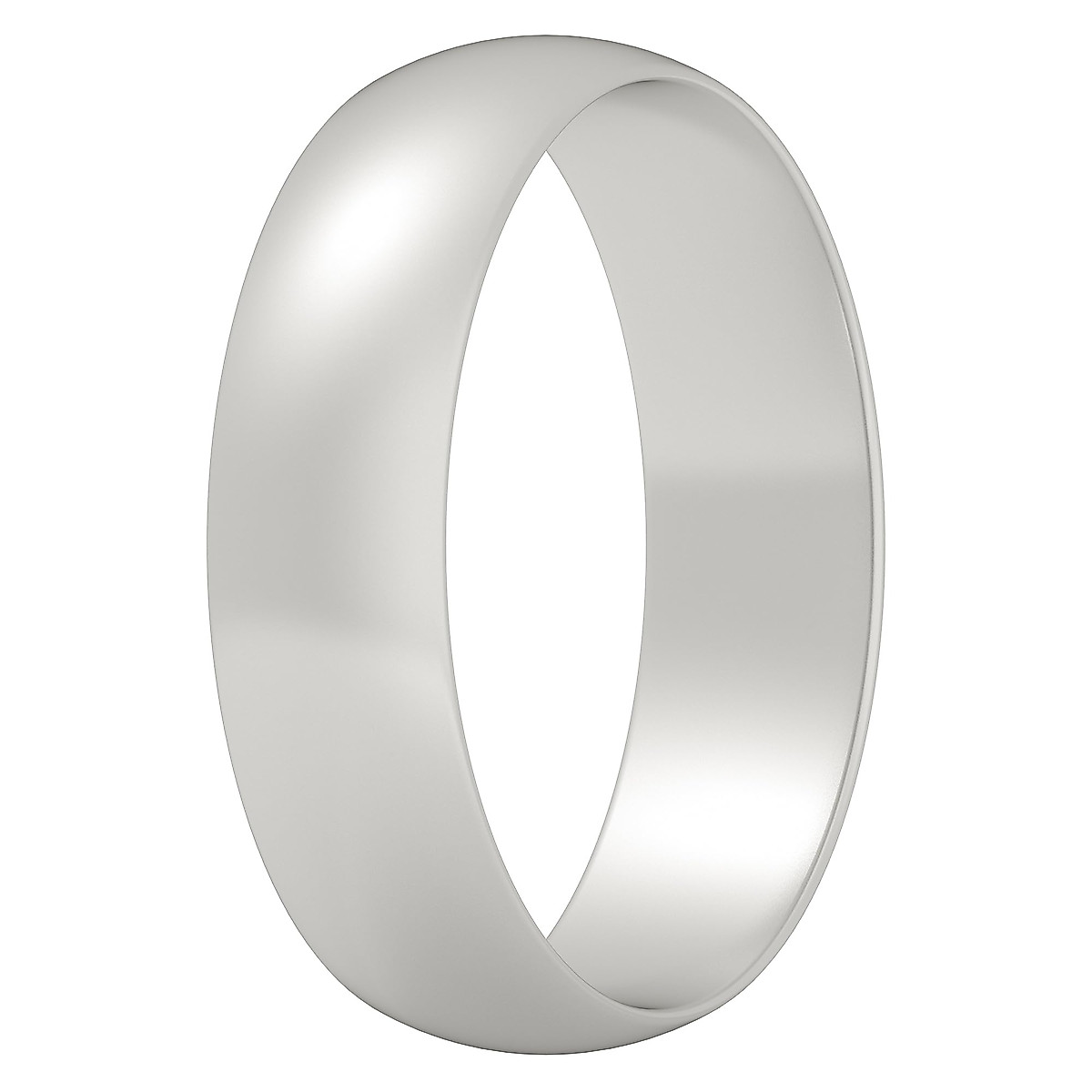 ThunderFit Silicone Wedding Ring for Women - Rubber Engagement Band - Width 5.5mm Thickness 1.5mm (Pearl White, 5-5.5 (16.10mm)