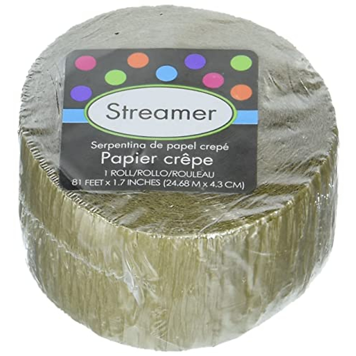 Amscan Crepe Streamer, 81 feet, Gold