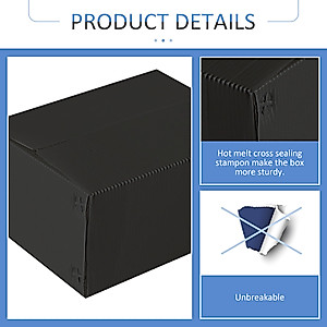 Whynonap WHYNONAP 8x6x4 inches Shipping Boxes set of 25, Packing Small Plastic Shipping Boxes for Packaging Small Business, Black Plastic Cardboard Boxes for Gifts, Mailing,, WNN25P-B864