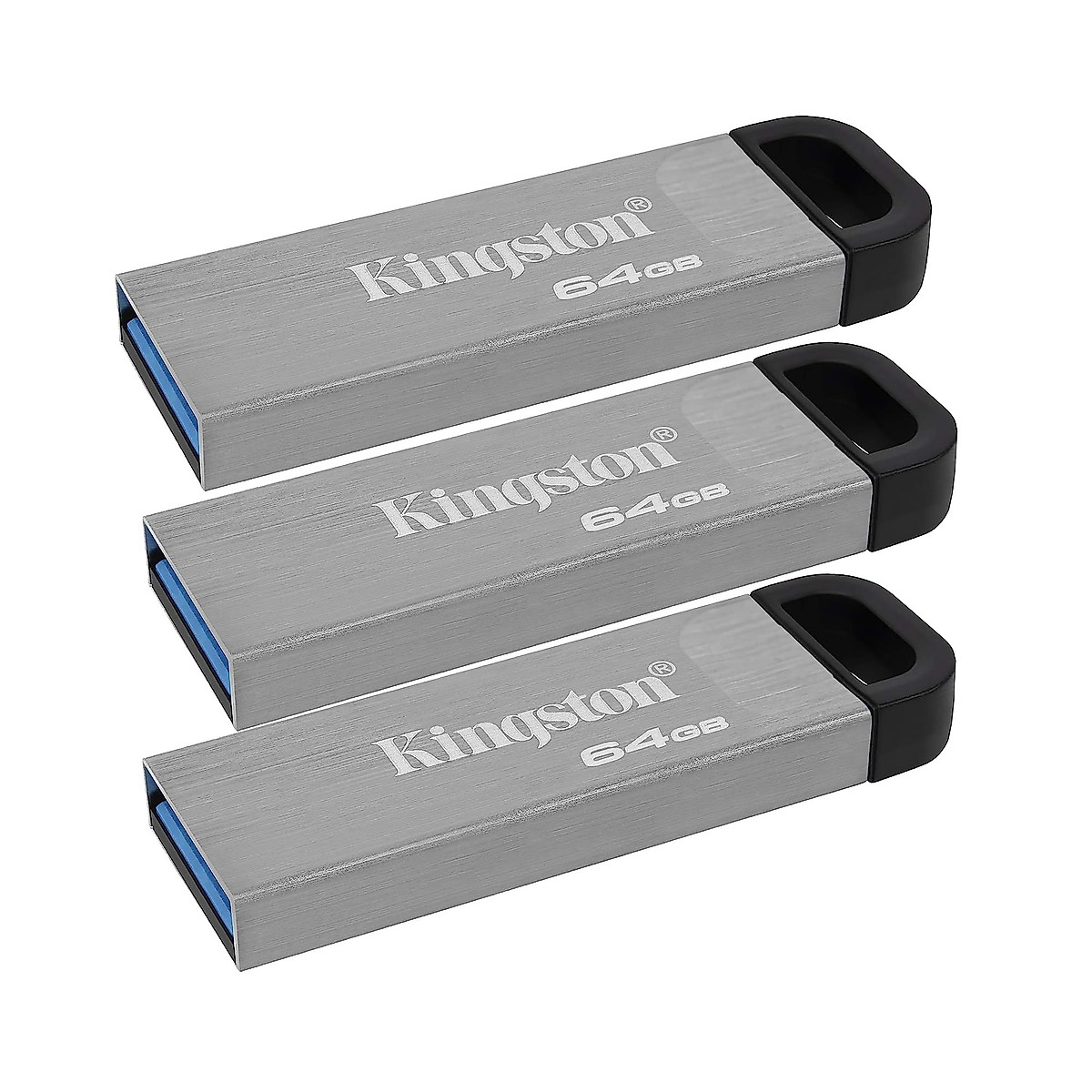 Kingston 64GB Kyson USB 3.2 Gen 1 200MB/s Read Metal Flash Drive (3-pack) (3 Items)