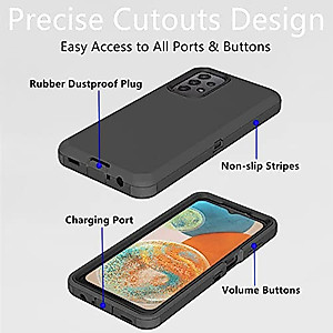 TIOZOLY for Samsung Galaxy A23 5G Case, Heavy Duty Protective Case Dustproof Shockproof Protection 3 in 1 Rugged Cover for Samsung Galaxy A23 5G/4G (Not for UW Version) - Black