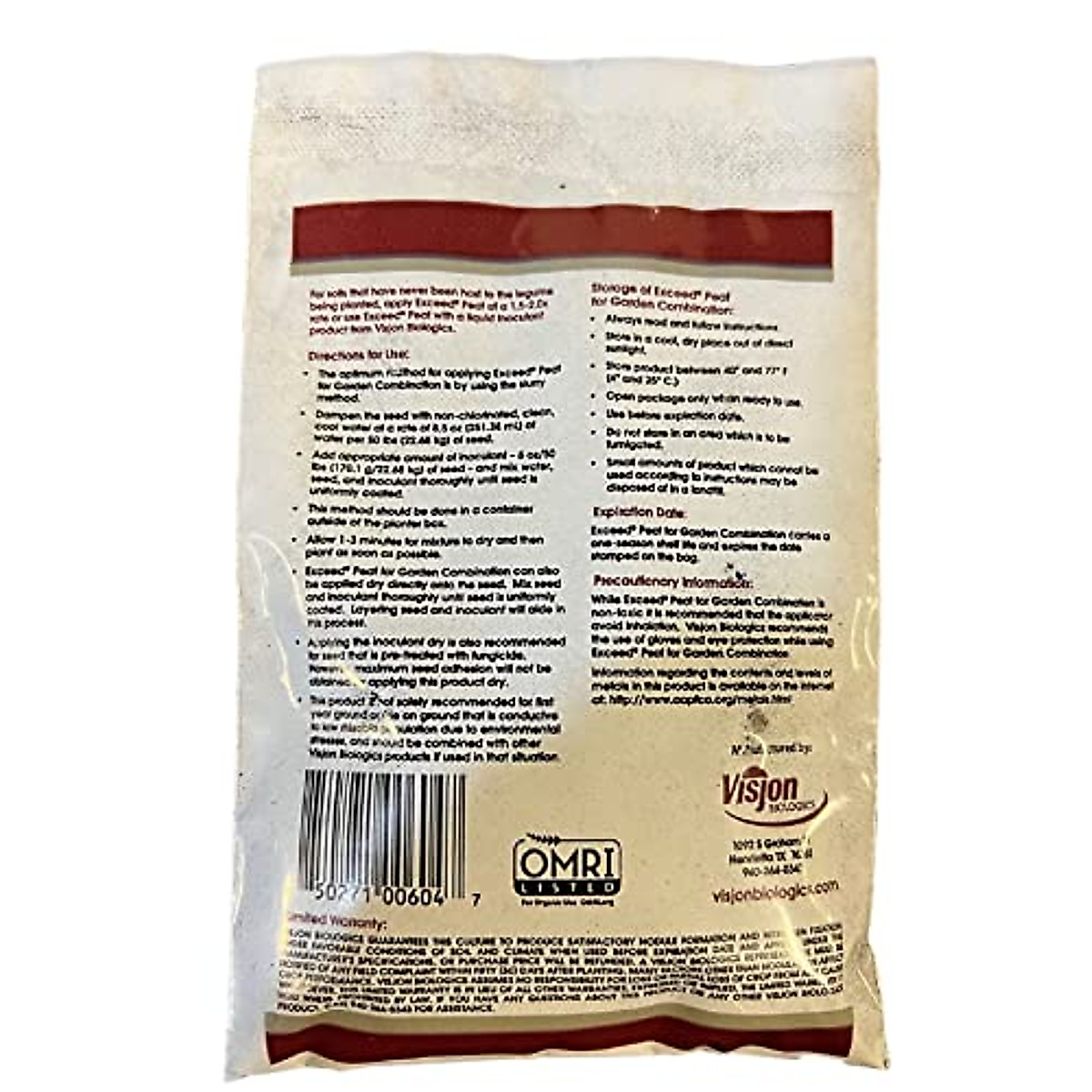 Exceed Pea and Bean Inoculant - Nitrogen for Peas and Beans - Garden Combo - Treats 8 Pounds of Seed - (1.5 OZ)