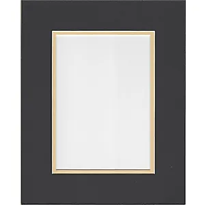 16x20 Black and Maize Yellow Double Picture Mat, Bevel Cut for 12x16 Picture or Photo