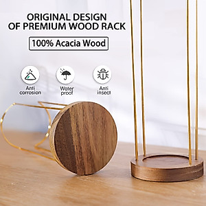 LURRIER Porcelain Large Stackable Coffee Mug Set with Rack and Wooden Base,Marble Pattern Hand-crafted Coffee Cup Set,10 Oz for Coffee,Tea,Cocoa,Milk,Set of 4 (Classic White)