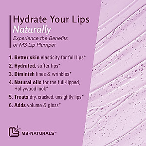 M3 Naturals Collagen Lip Plumper Clinically Proven Natural Lip Enhancer for Fuller Softer Lips Increased Elasticity Reduce Fine Lines Hydrating Plump Gloss Lipstick Primer