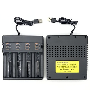 Universal Lithium 18650 Battery Charger for 3.7V Li-ion 18650 26650 18490 17670 17500 22650 21700 20700 18350 16340 RCR123A 14500, AA AAA & C Ni-MH Ni-CD Rechargeable Batteries