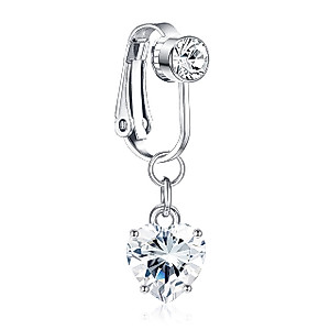 FIASASO Fake Belly Piercing for Women Fake Belly Ring Clip On Belly Button Ring Fake Belly Button Piercing Fake Navel Piercing Non Piercing Clip Belly Button Piercing