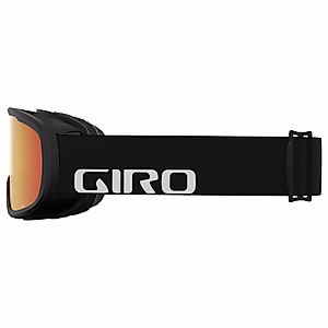 Giro Roam Asian Fit Ski Goggles - Snowboard Goggles for Men, Women & Youth - Black Wordmark Strap with Amber Scarlet/Yellow Lenses