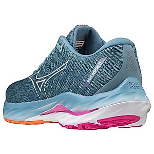 Mizuno Women's Wave Inspire 19 Running Shoe, Provincial Blue/White, 9
