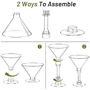 Qeirudu 40 Pack Plastic Martini Glasses, 5 oz Disposable Cocktail Glasses for Party Wine, Margarita, Champagne, Appetizers, Desserts
