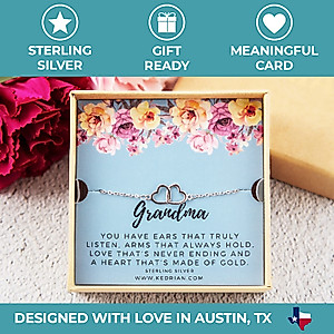 KEDRIAN Grandma Bracelet, 925 Sterling Silver, Best Grandma Gifts, Special Gifts For Grandma, New Grandma Gifts, Gift For Grandma, Grandma Birthday Gift, Best Great Grandma Gifts From Grandson