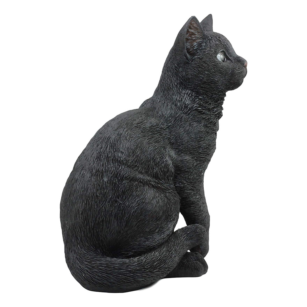 Ebros Large Lifelike Pawing Mystical Black Cat Statue 11.75" Tall with Glass Eyes Hand Painted Realistic Feline Cat Figurine Crazy for Cats Decor Sculpture Home Decorations Pet Memorial
