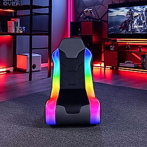 X-Rocker Cosmos RGB Floor Rocker - LED Gaming Chair for Comfortable & Immersive Gaming - Chair with Gaming System Compatibility & Easy Setup - Integrated Speakers & RGB Lighting