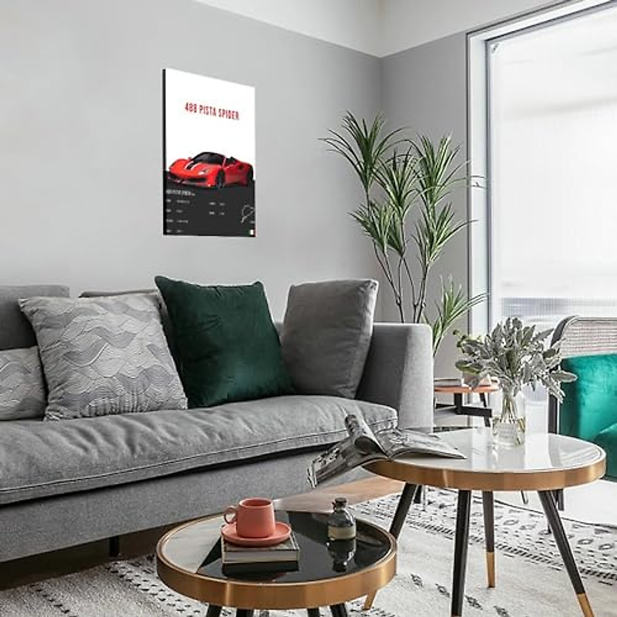 Car Poster Ferrari F40 Supercar Posters Racing Car Canvas Wall Art For Boy's Bedroom SuperCar Wall Decor Frame-style 16x24inch(40x60cm)