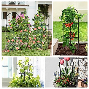 MQHUAYU Garden Trellis for Climbing Plants Outdoor, 47.2" H*38.2" W Rustproof Sturdy Garden Arch Trellis for Potted Climbing Cucumber Tomato Rose Vegetable Flower Plant Trellises(120cm)