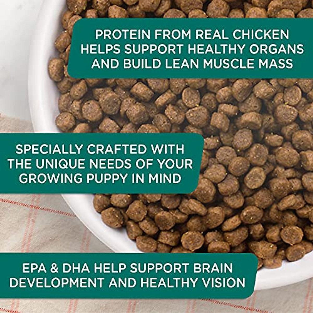 Rachael Ray Nutrish Bright Puppy Premium Natural Dry Dog Food, Real Chicken & Brown Rice Recipe, 14 Pounds (Packaging May Vary)