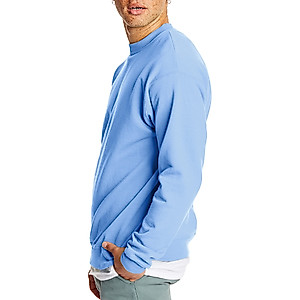 Hanes Mens Ecosmart Fleece Sweatshirt, Cotton-blend Pullover, Crewneck For Men, 1 Or 2 Pack, Light Blue - 1 Pack, Medium US