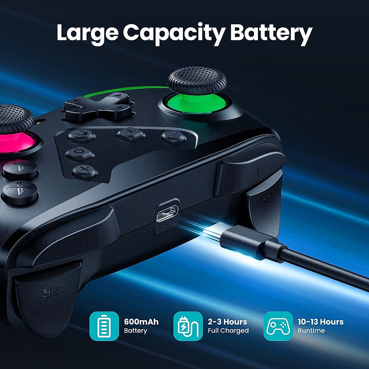 VOYEE Switch Controllers Compatible with Switch/Lite/OLED, Programming Wireless Pro Controller with Motion Control, Vibration, Wake-up, Turbo, Screenshot