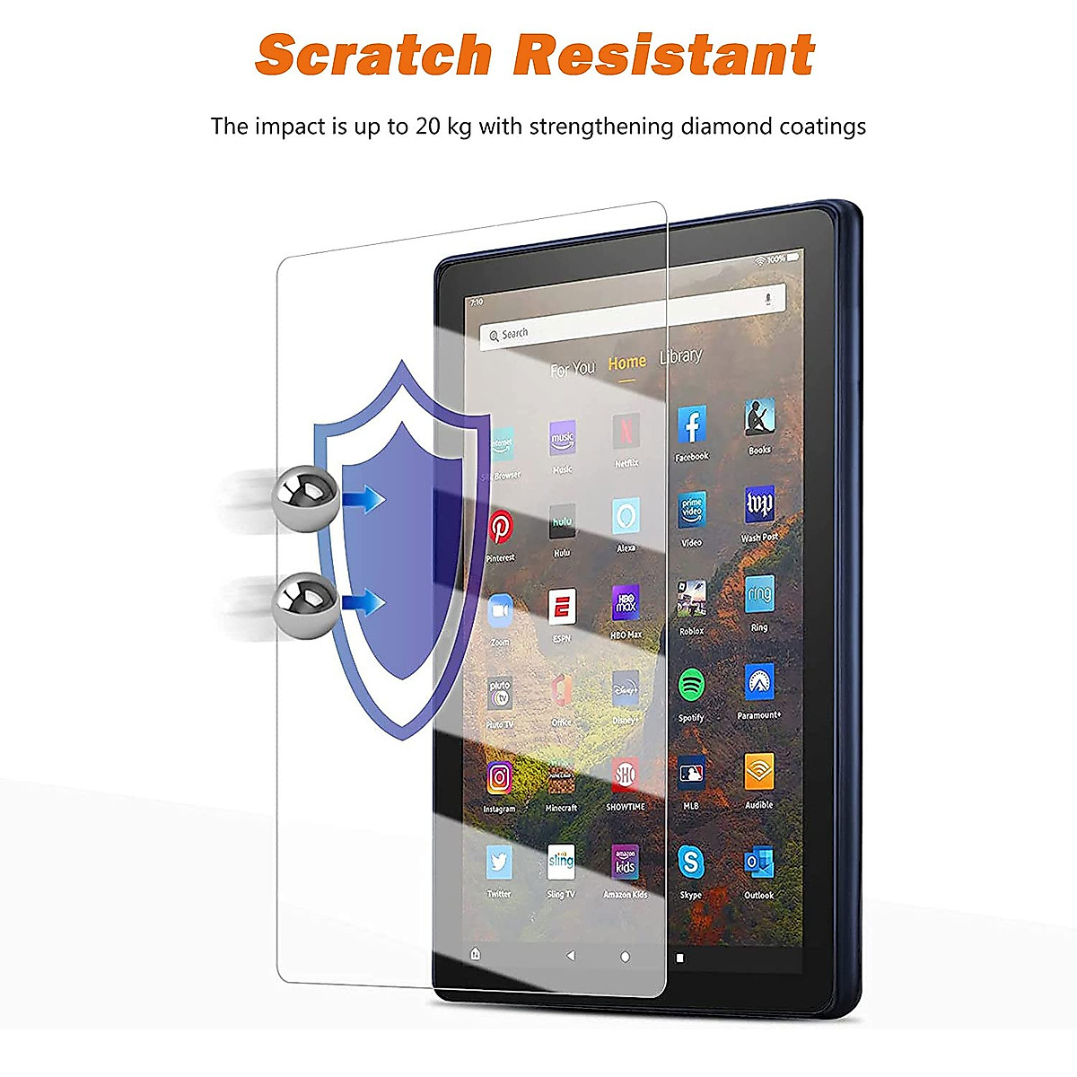 [3-Pack] All-New Kindle Fire HD 10 2023/2021/Fire HD 10 Kids Pro/Fire HD 10 Plus (2023/2021 Release) Screen Protector, HD Anti-Scratch Anti-Fingerprint 9H Hardness Bubble-Free Tempered Glass