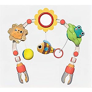 Choiqua Stroller Arch & Car Seat Toys, Crib Bassinet Toys, Newborn Inspired Motor Development Toys, Adjustable Animal Activity Arch Toys Gifts