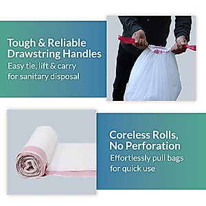 Reli. 8-10 Gallon Trash Bags Drawstring | 250 Count | 22"x23" | 6, 8, 10 Gallon Drawstring Garbage Bags | White Trash Can Liners | Small - Medium Bags