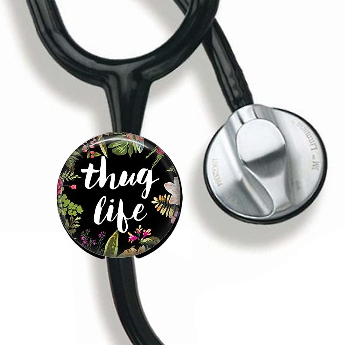 CHNLML Stethoscope Name Tag Nurse Doctor Stethoscope ID Tag Customized Steth ID Tag (Thug Life)