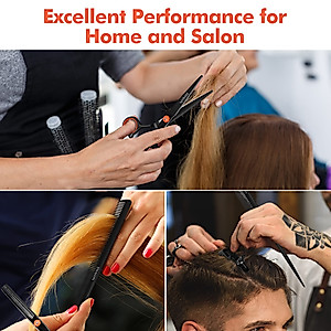 TASALON Hair Cutting Scissors Kit- All-in-1 Set of Hair Cutting Scissors - Professional Hair Shears, Thinning Scissor, Hair Comb, Neck Duster in Leather Bag -Haircut Scissor Kit