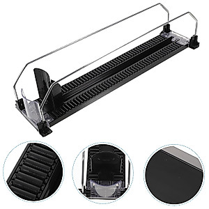 Automatic Beverage Dispenser Pusher Glide Refrigerator Organizer - Drink Can Rack Shelf for Convenience Stores Supermarket Home Fridge Pantry Cabinet - 14.0x3.5 Inch, Black, 1N570HY8OA71B21G43O18N8