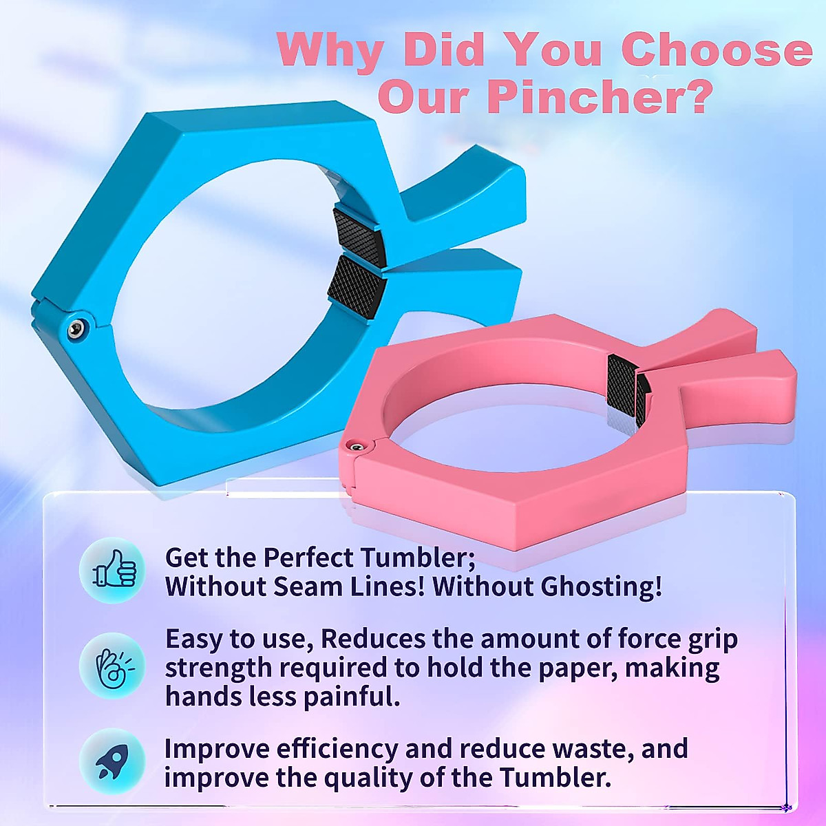 Sublimation Tumblers Pinch, Snktiny Pincher Tool for 20 Oz Sublimation Blanks Tumblers Skinny Straight, Pinch Tumbler Clamp Grip Tool, Supplies for Sublimation Paper & Tumblers