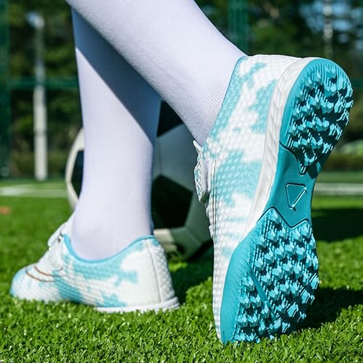 YASOWIN Kids Turf Soccer Shoes Boys Girls Youth Football Shoes Athletic Outdoor/Indoor Soccer Shoes Cleats (Toddler/Little Kid/Big Kid)