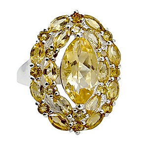 Jewelryonclick Choose Your Natural Gemstone Cluster Engagement Ring for Women Silver Wedding Jewelry Gift