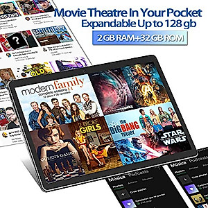 Tablet 10 Inch Android 9 HD Dual Sim Tablets with Quad Core, 32GB ROM /128 GB Expand, 3G Phone Call, WiFi, Bluetooth, Dual Camera, GPS, IPS Touchscreen, GMS Google Certified Tablet PC, (White)