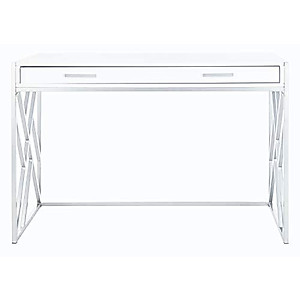 Safavieh Home Office Elaine Modern White and Silver 1-drawer Desk