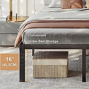 Artimorany Full Size Bed Frame, 18 Inch Mattress Foundation, Heavy Duty Steel Slats Support Platform with Underbed Storage, Easy Assembly, Non Squeak, Black