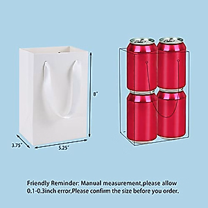 HUAPRINT White Paper Bags,White Gift Bags,Shopping Bags with Handles,30 Pack Small Gift Bags 5.25x3.75x8inch,Retail Bags,Party Favor Bags,Merchandise Business Bags,Wedding Bags