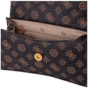 GUESS Zira Mini Crossbody Flap, Mocha Logo/Poppy