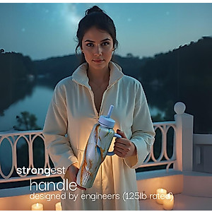 Coldest 40 oz Tumbler with Handle and Straw - 100% Spill Proof Tumbler with Straw (3 Lids) - Stainless Steel Insulated Leakproof Tumblers for Women & Men - 36 oz (Cosmic Ice Glitter)