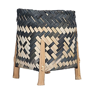 FAMKIT Straw Weaving Flower Plant Basket Nordic Style Hand Woven Flower Baskets Straw Woven Storage Bucket for Home Decoration