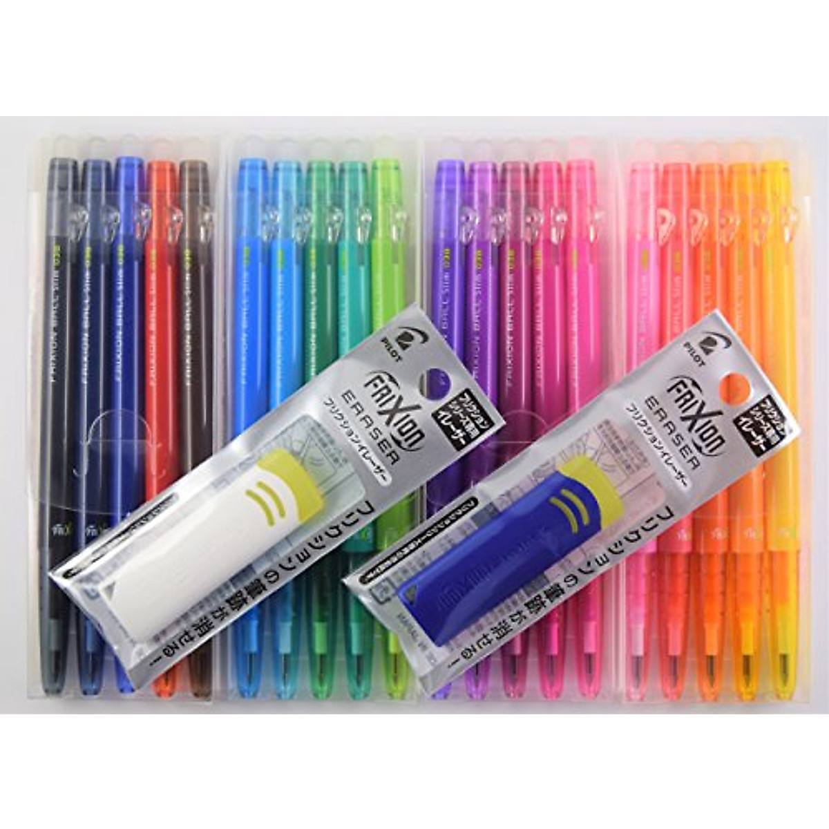 Pilot FriXion Ball Slim Erasable 0.38mm Extra Fine Ballpoint Pen 20 Color with FriXion 2 Eraser Set
