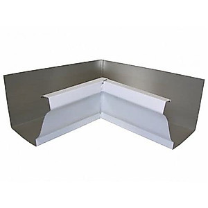 6" Inside Miter Professional brand heavy gauge aluminum K-Style Gutters, Gutter Corner, Mitre (6-inch, White)