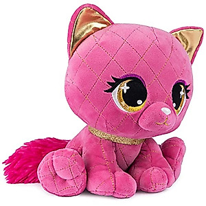 P.Lushes Designer Fashion Pets Madame Purrnel Premium Cat Stuffed Animal, Pink and Gold, 9”
